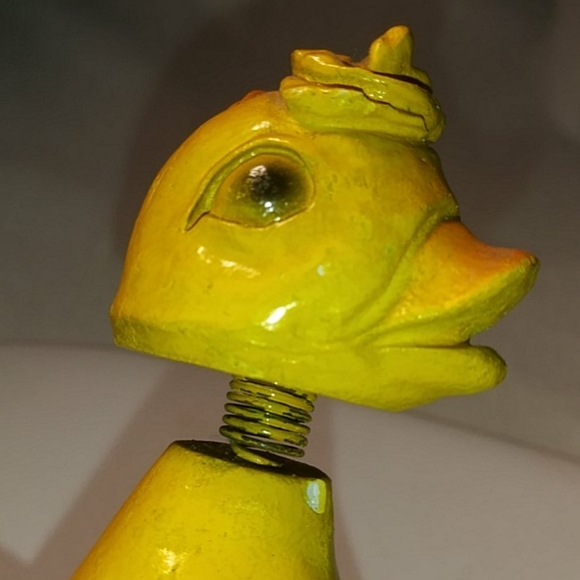 Vintage Chalk Ware Duck | Toys | Vintage 93 Yellow Duck Bobble Head ...